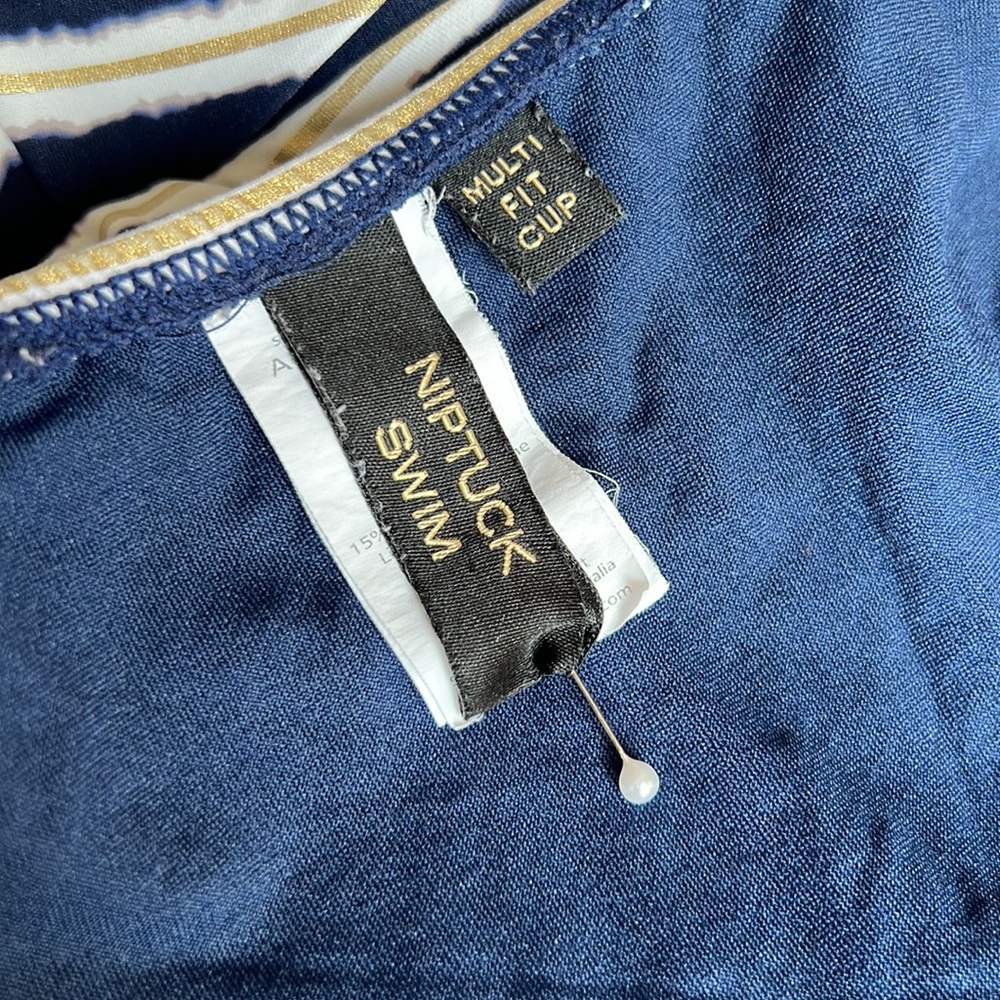 Nip Tuck Swim Navy And Gold One Piece Swim Suit Size … - Gem